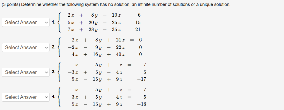 Solved (2 points) A and B are n×n matrices. Check the true | Chegg.com