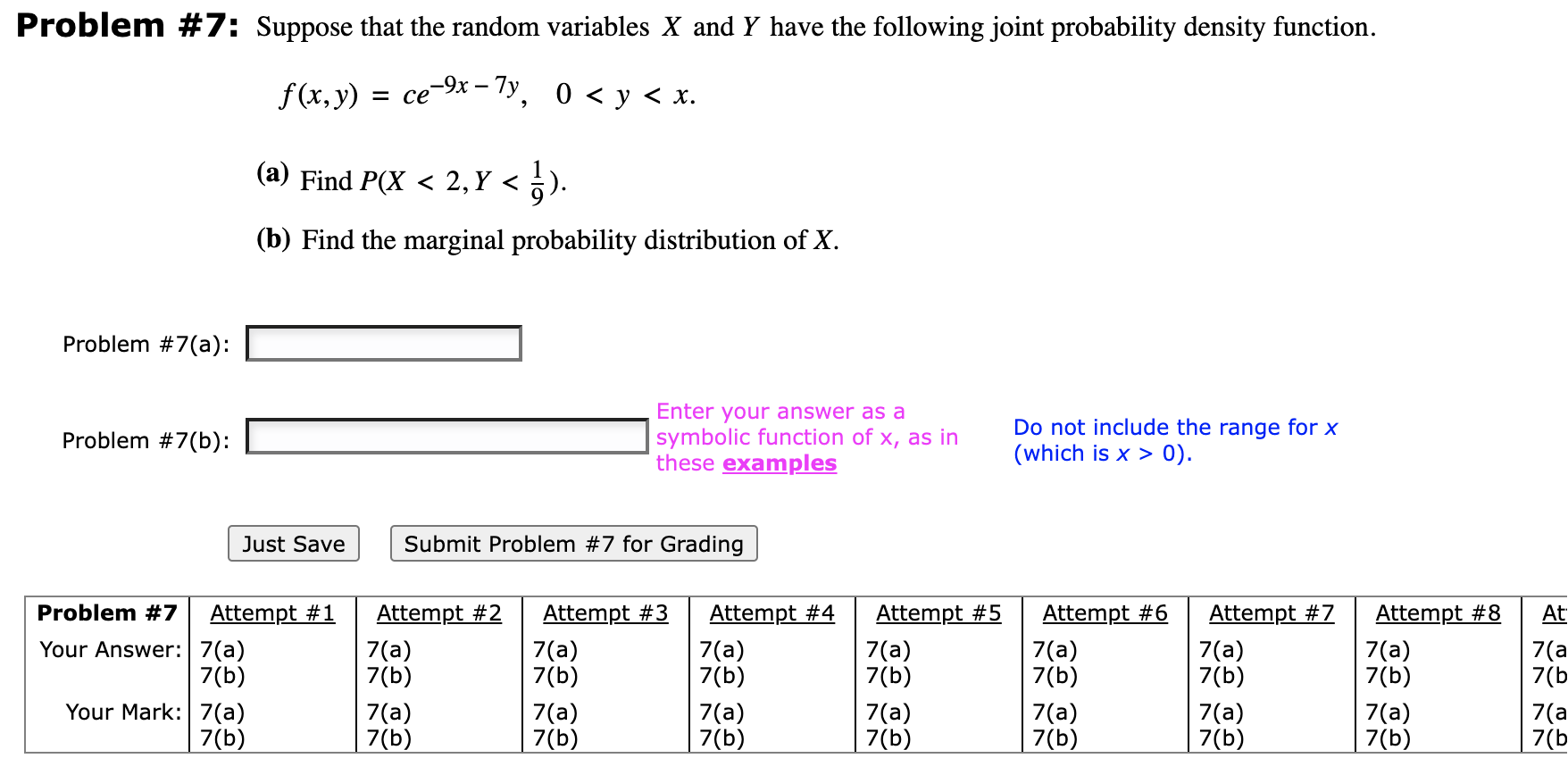 Solved Problem \#7: Suppose that the random variables X and | Chegg.com