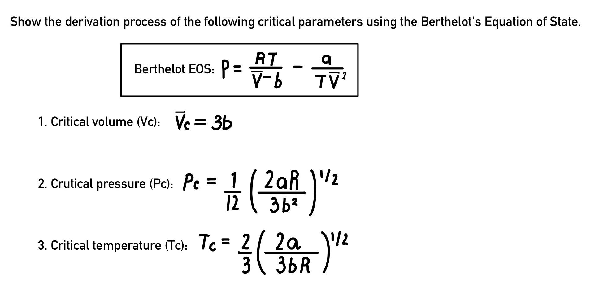 Solved Show the derivation process of the following critical | Chegg.com