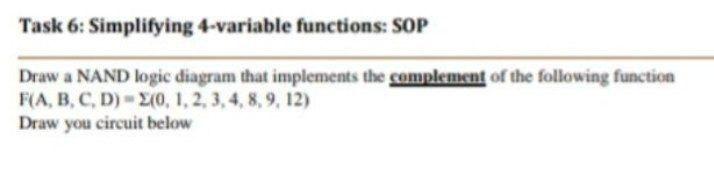 Solved Task 6 Simplifying 4 Variable Functions Sop Draw A 9696
