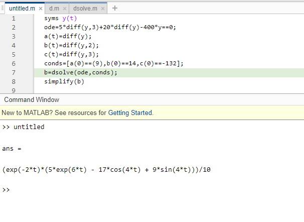 Solved MATLAB input. Trying to get my MATLAB answer to match | Chegg.com