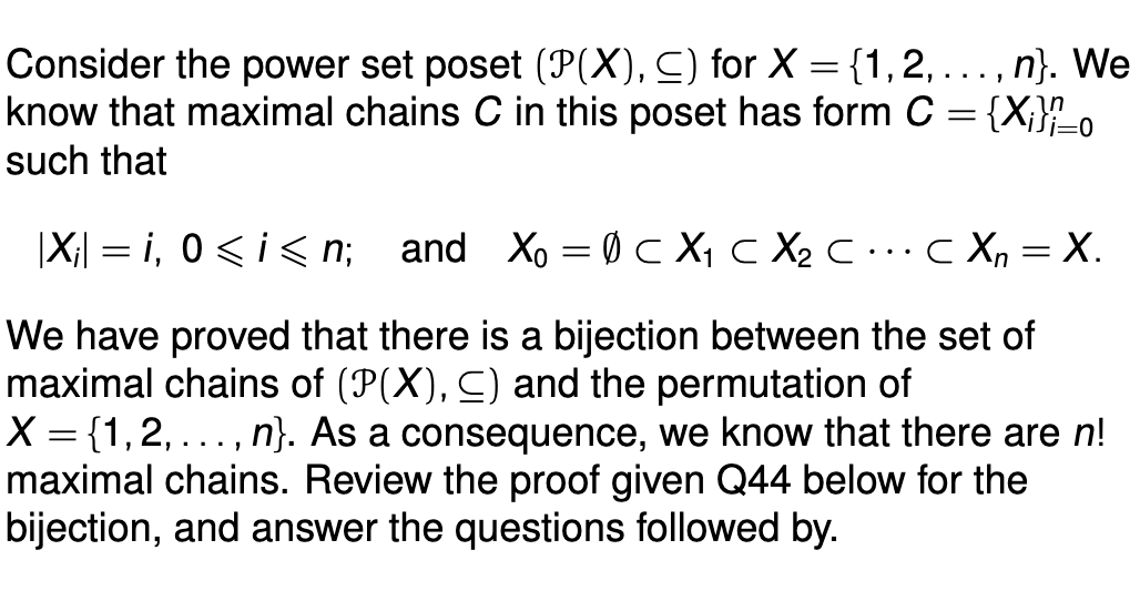 Solved Consider the power set poset (P(X), C) for X={1, 2, | Chegg.com