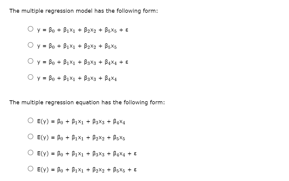 Solved 1. Multiple regression model and the least-squares | Chegg.com