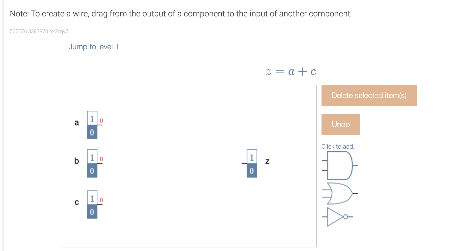 Note: To create a wire, drag from the output of a | Chegg.com Note: To create a wire, drag from the output of a | Chegg.com