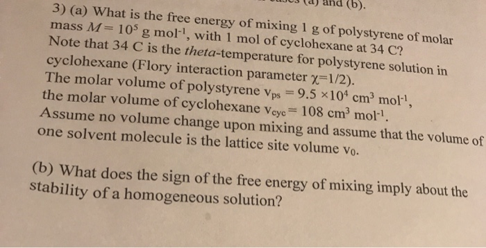 Solved iuus (a) and (b). 3) (a) What is the free energy of | Chegg.com