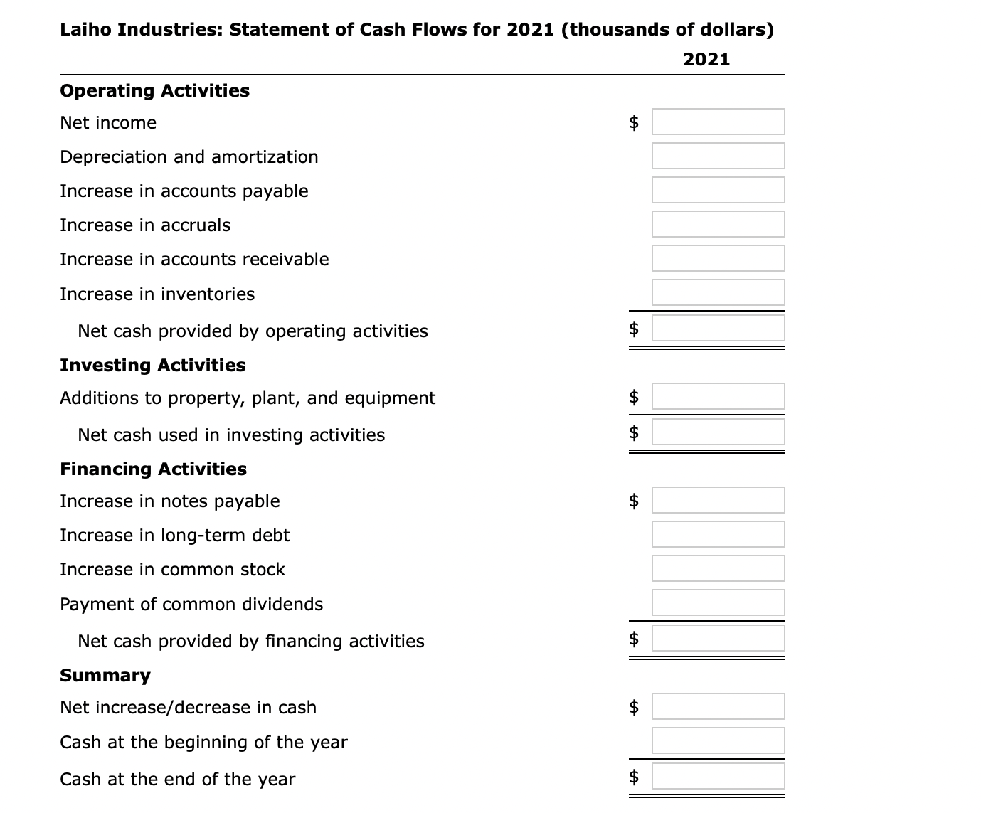 Solved Excel Activity: Financial Statements, Cash Flow, and | Chegg.com