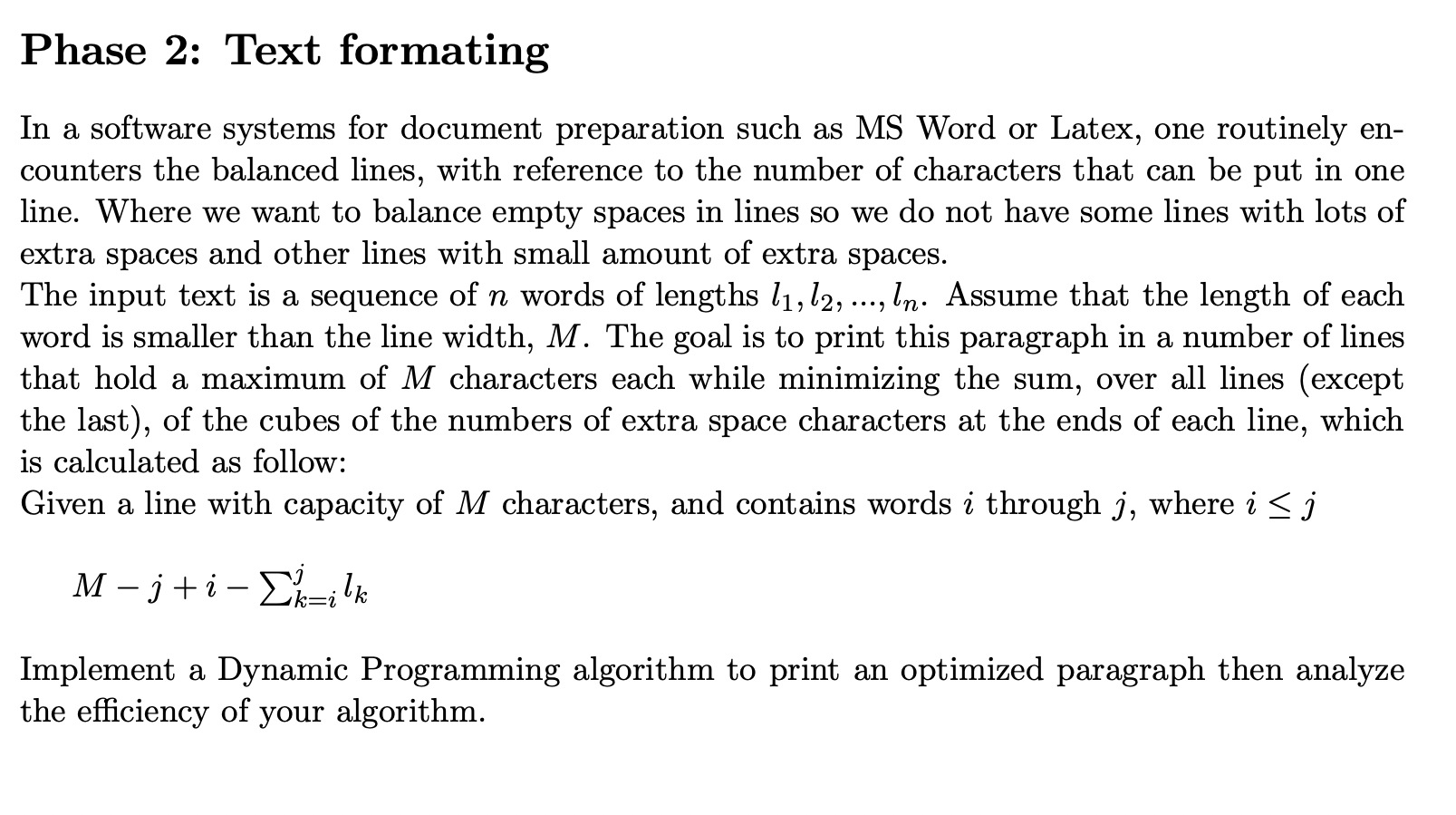Solved Phase 2: Text formating In a software systems for | Chegg.com