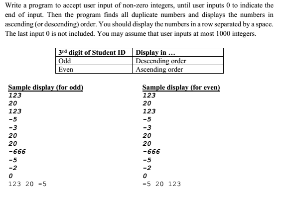 Solved Write a program to accept user input of non-zero | Chegg.com