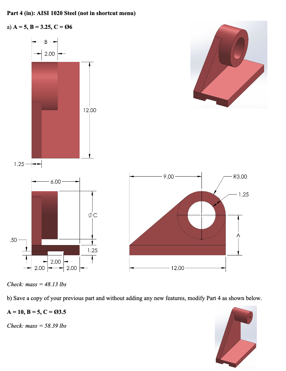Solved please show how to ﻿create this part in ﻿solidworks. | Chegg.com