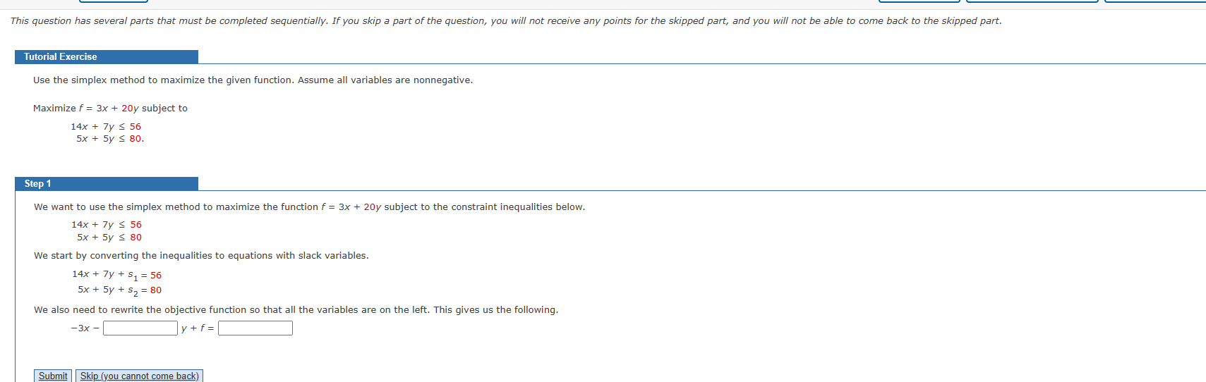 Solved Tutorial ExerciseUse the simplex method to maximize | Chegg.com