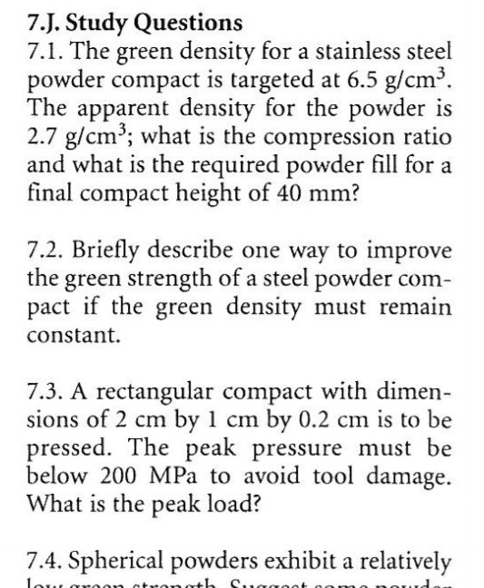Solved 7.J. Study Question:s 7.1. The green density for a | Chegg.com