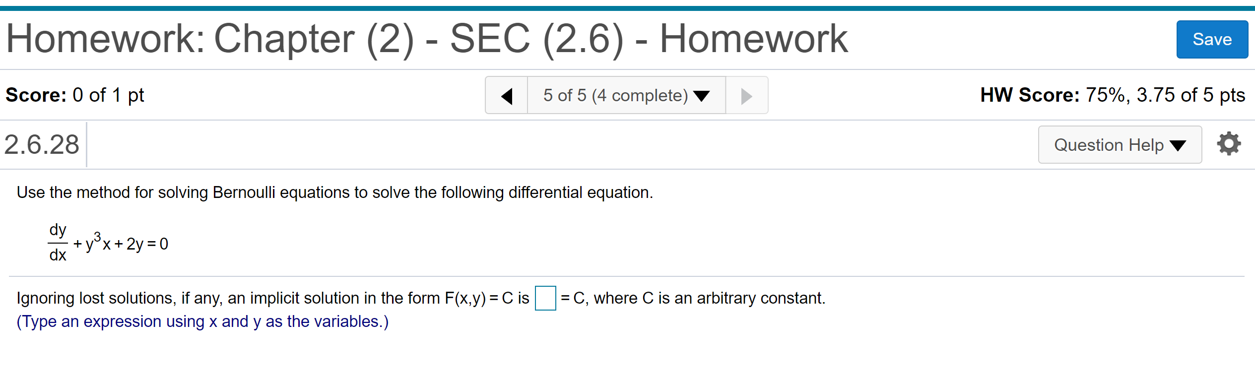Solved Homework: Chapter (2) - SEC (2.6) - Homework Save | Chegg.com