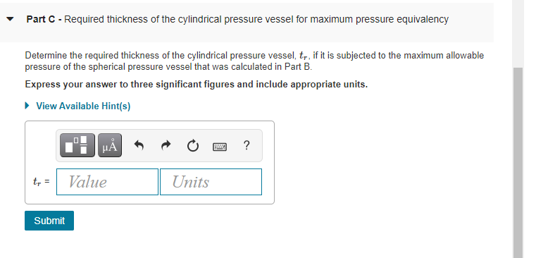 Solved u Review Determine the maximum allowable pressure, | Chegg.com