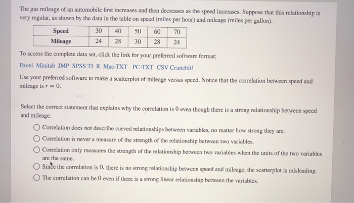 Solved The gas mileage of an automobile first increases and | Chegg.com