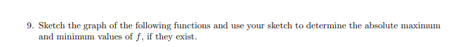 Solved 9. Sketch the graph of the following functions and | Chegg.com