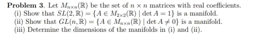 Solved Problem 3. Let Mnxn(R) be the set of n x n matrices | Chegg.com