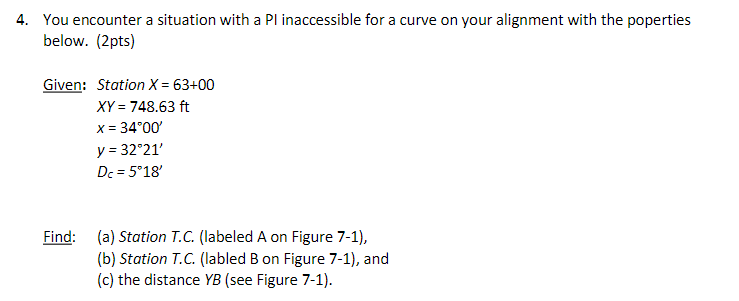Solved 7-3. P.I. Inaccessible - Simple Curve. This problem | Chegg.com