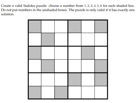 Create a valid Sudoku puzzle: choose a number from 1, | Chegg.com