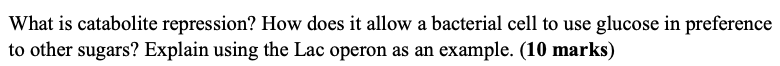 Solved What is catabolite repression? How does it allow a | Chegg.com