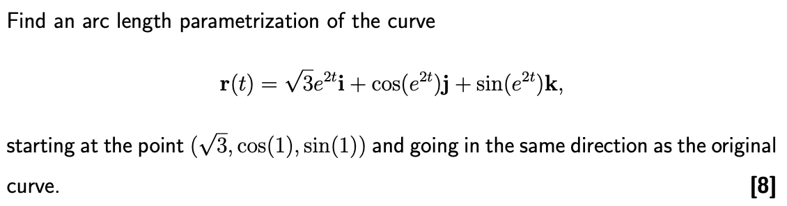 Solved Find an arc length parametrization of the curve r(t) | Chegg.com