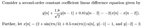 Solved Consider a second-order constant coefficient linear | Chegg.com