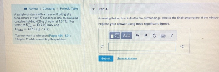 Solved Review 1 Constants l Periodic Table Part A A sample | Chegg.com