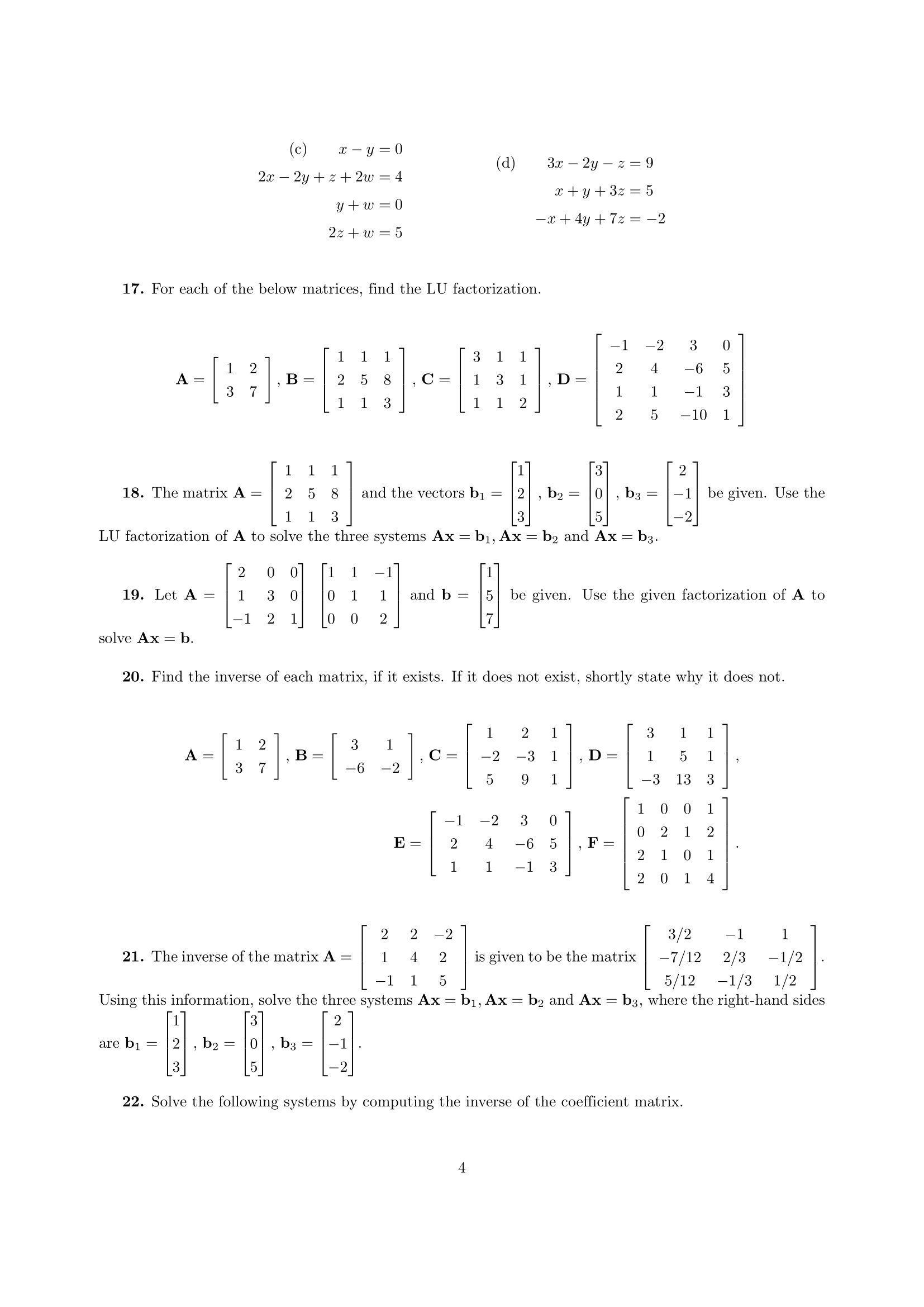 Solved EEM 110 - Exercise Set II 1. In each of the | Chegg.com