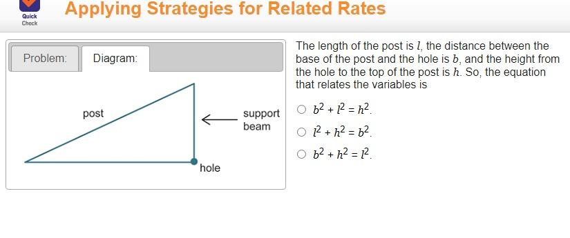 Solved Applying Strategies for Related Rates Quick Check | Chegg.com