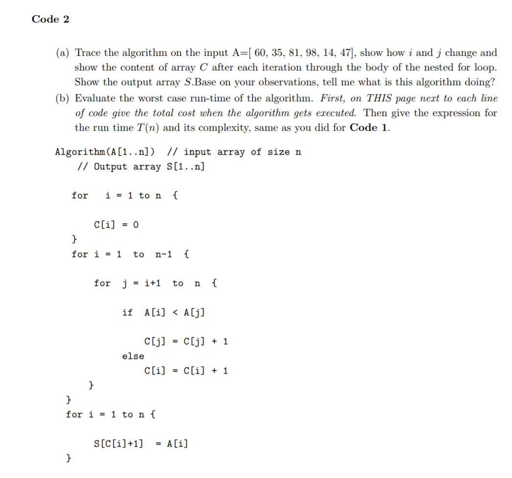 Solved 1. (10 pts) For each of the following code fragments: | Chegg.com