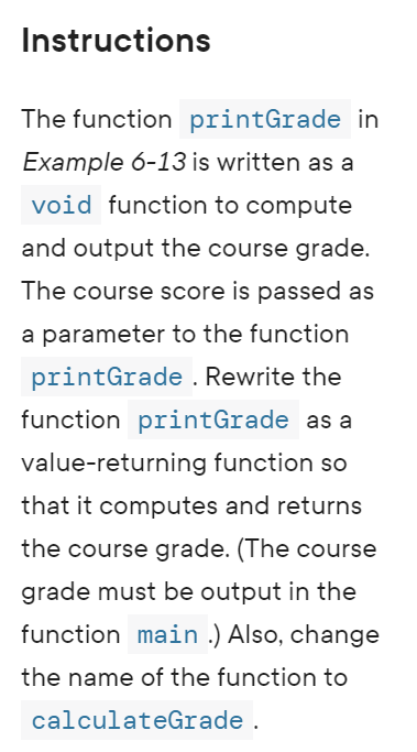 Solved Instructions The function in Example 6-13 is written | Chegg.com