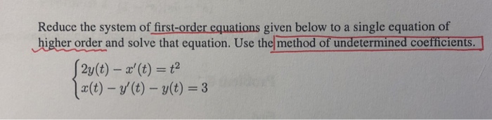 Solved Reduce the system of first-order equations given | Chegg.com