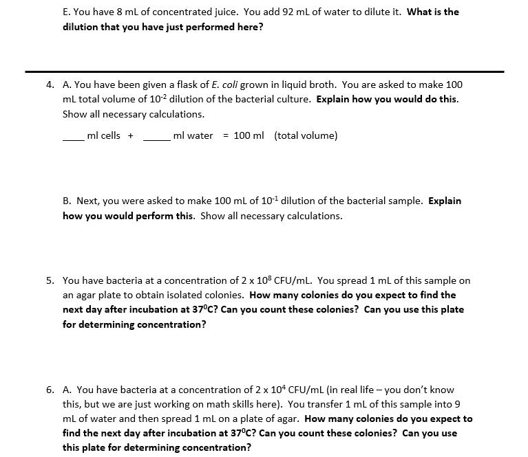 Solved Standard Plate Count Assessment The first three | Chegg.com