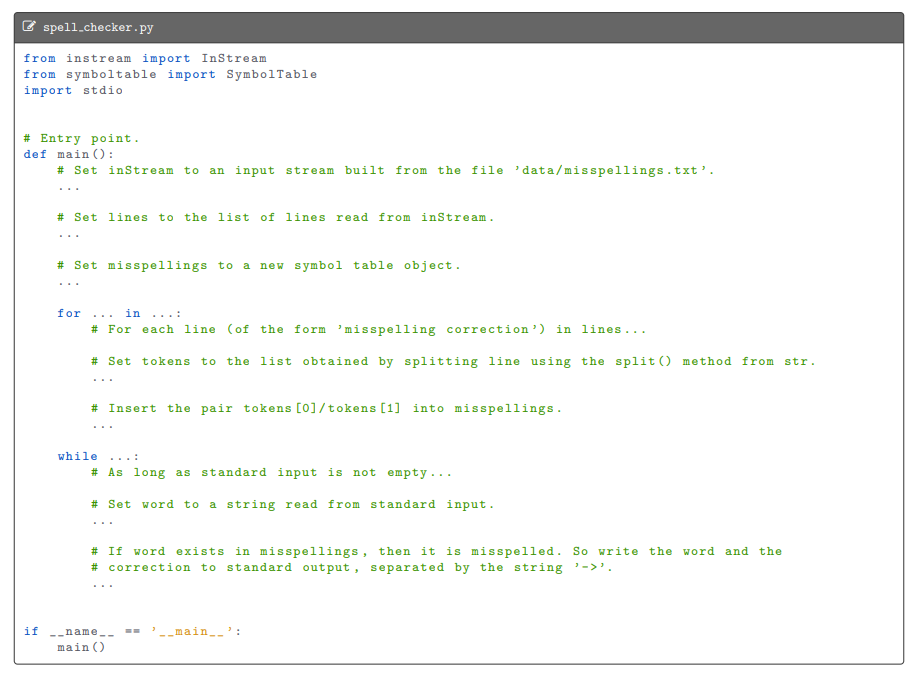 Solved Exercise 1. (Spell Checker) Write a program | Chegg.com