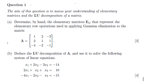 Solved Question 1 The aim of this question is to assess your | Chegg.com