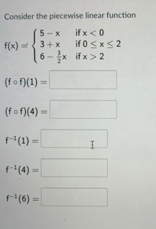 Solved Consider the piecewise linear function 5 - X if x