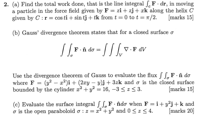 Solved 2. (a) Find the total work done, that is the line | Chegg.com