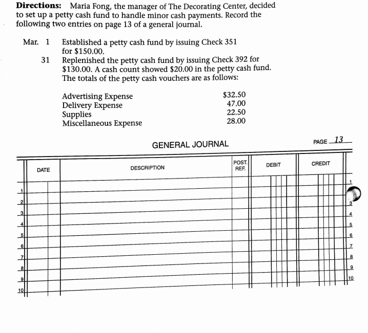 Solved Directions: Maria Fong, the manager of The Decorating | Chegg.com