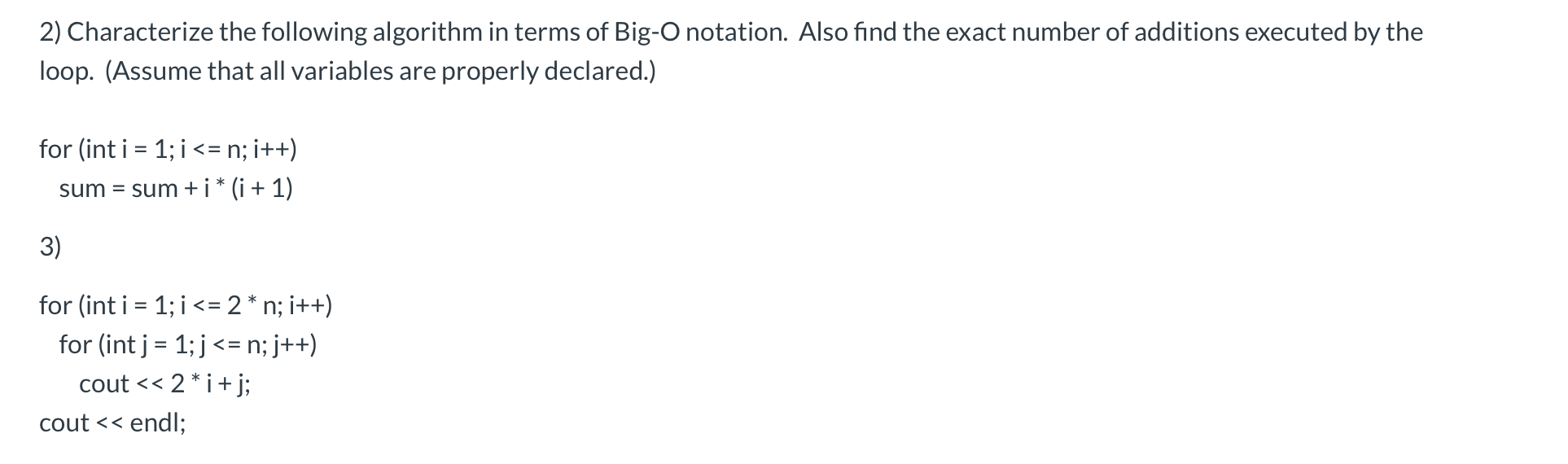 Solved 2 Characterize The Following Algorithm In Terms Of 