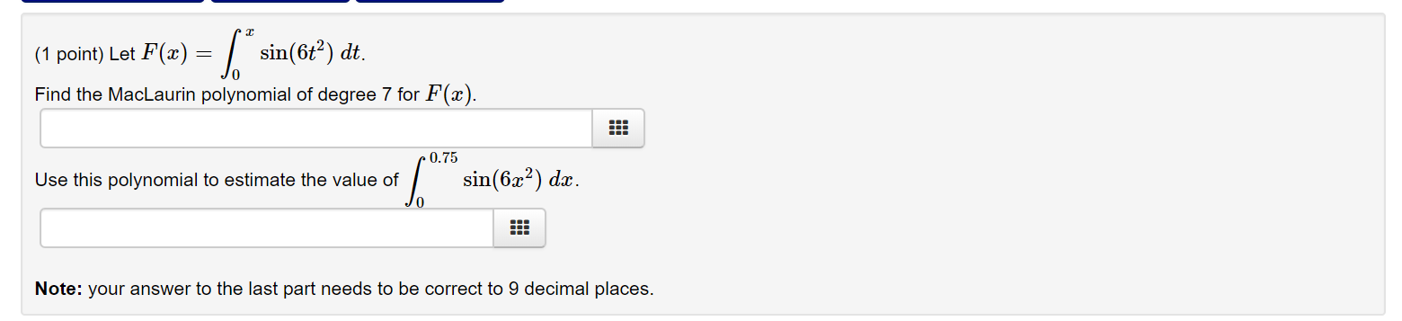 Solved (1 point) Find the third degree Maclaurin polynomial | Chegg.com