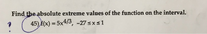 Solved Find bsolute extreme values of the function on the | Chegg.com