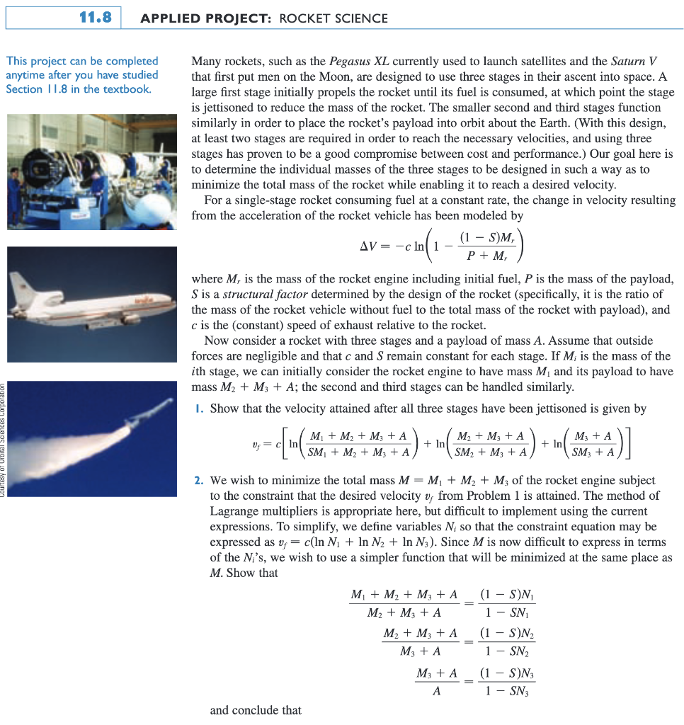 Solved 11.8 APPLIED PROJECT: ROCKET SCIENCE This project can | Chegg.com