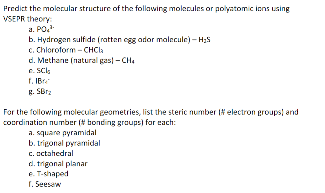 Predict The Molecular Structure Of The Following