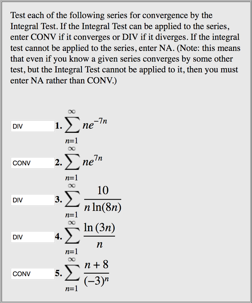 Solved Test each of the following series for convergence by | Chegg.com