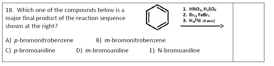 Solved 18. Which one of the compounds below is a major final | Chegg.com