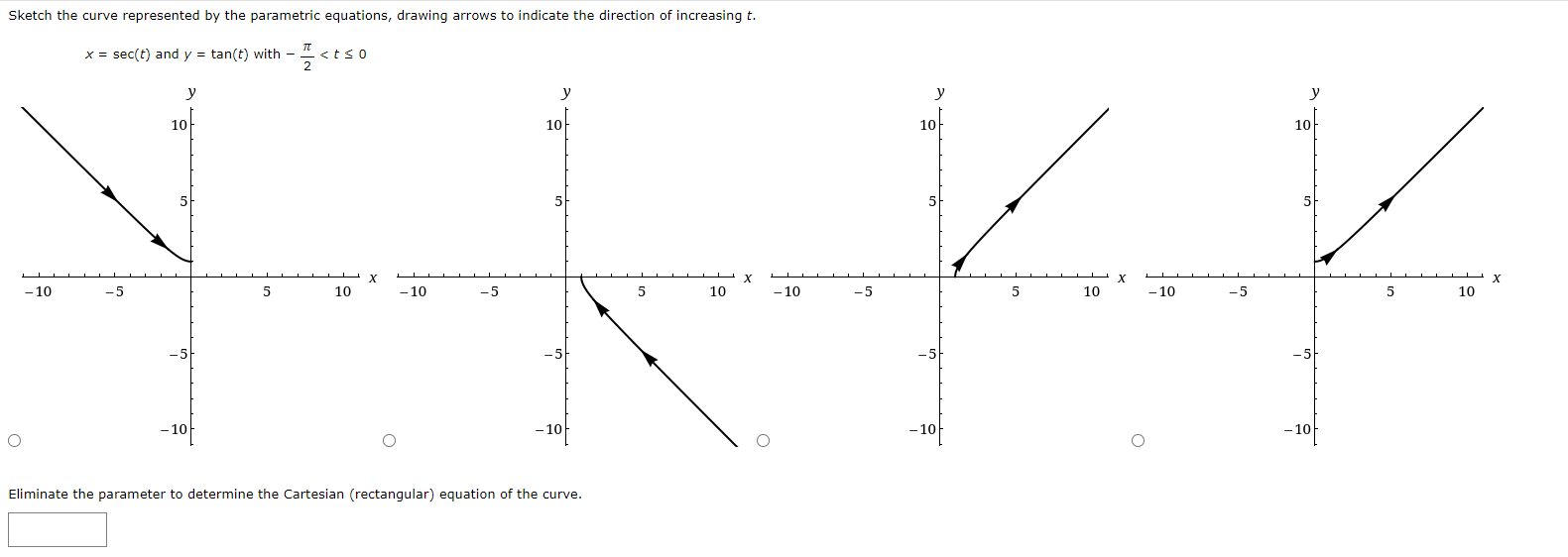 Solved Sketch the curve represented by the parametric | Chegg.com