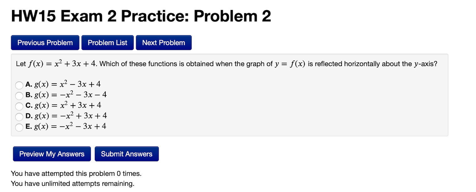 Solved HW15 Exam 2 Practice: Problem 2 Previous Problem | Chegg.com