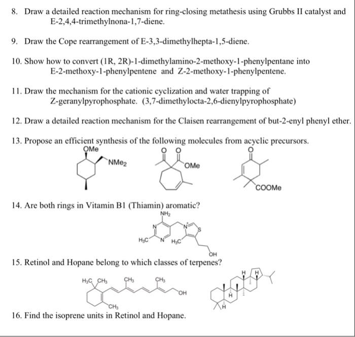 Solved 8. Draw a detailed reaction mechanism for | Chegg.com