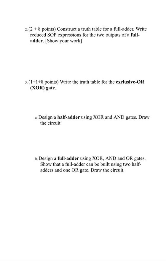 Solved 2.(2 + 8 points) Construct a truth table for a | Chegg.com Solved 2.(2 + 8 points) Construct a truth table for a | Chegg.com