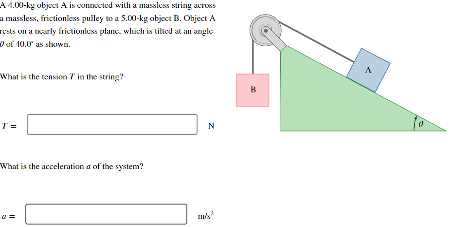 Solved A 4.00-kg object A is connected with a massless | Chegg.com