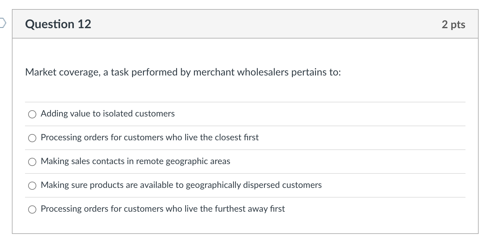 Solved Market coverage, a task performed by merchant | Chegg.com